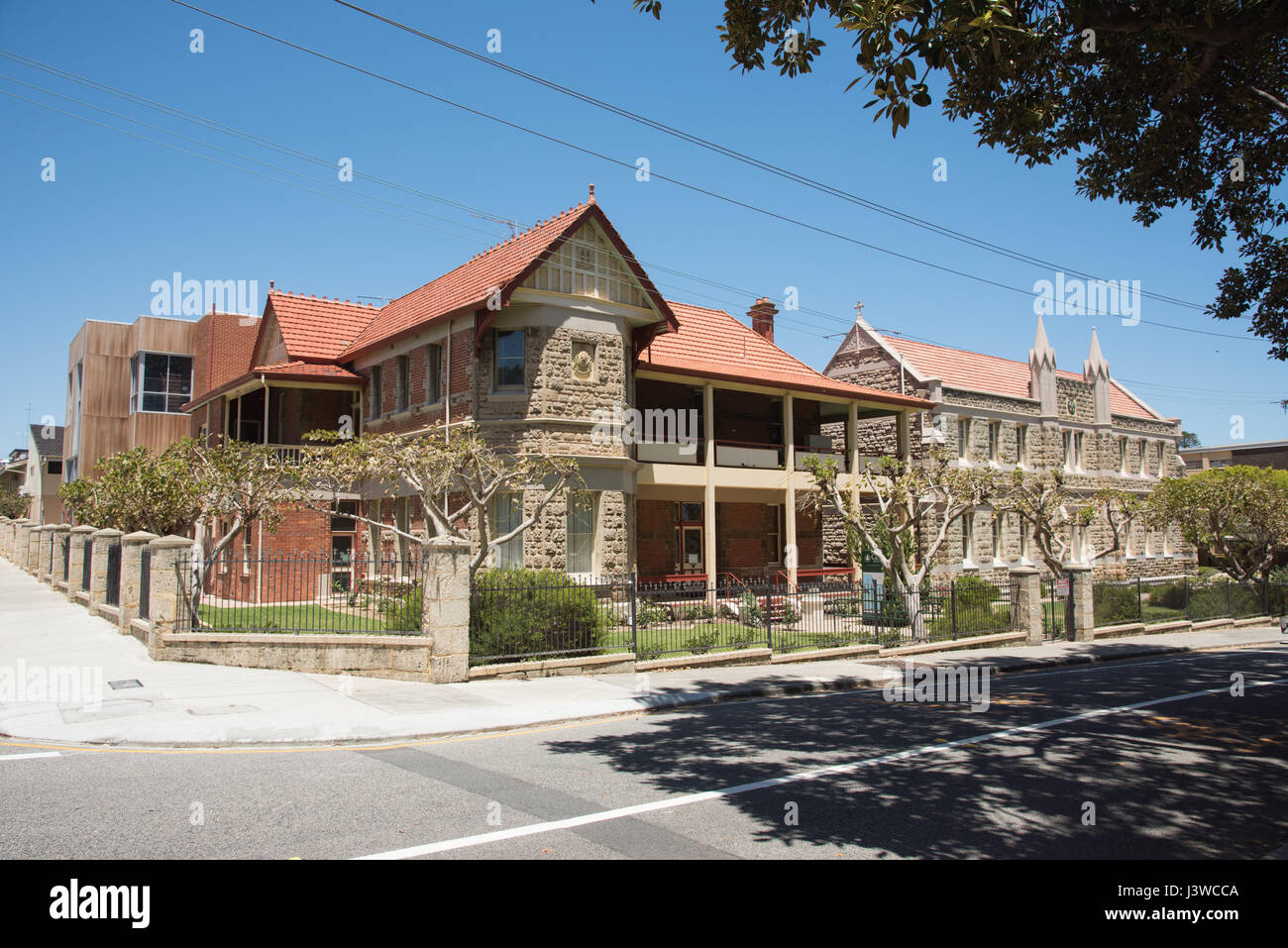CBC Fremantle boys school with historic limestone brick architecture in ...