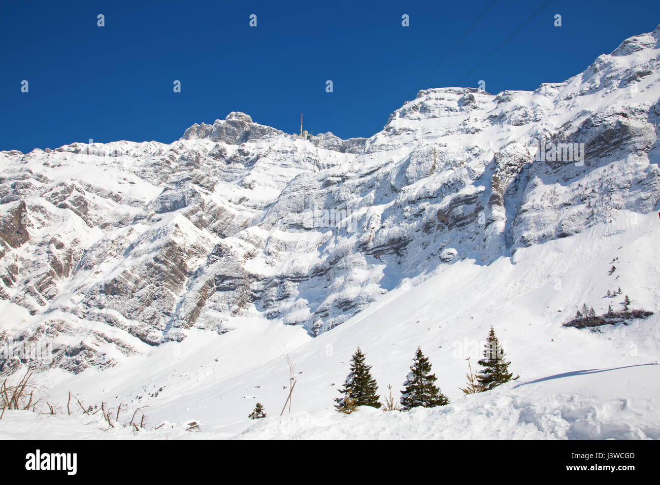 Winter in the swiss alps near mount Santis, Switzerland Stock Photo - Alamy