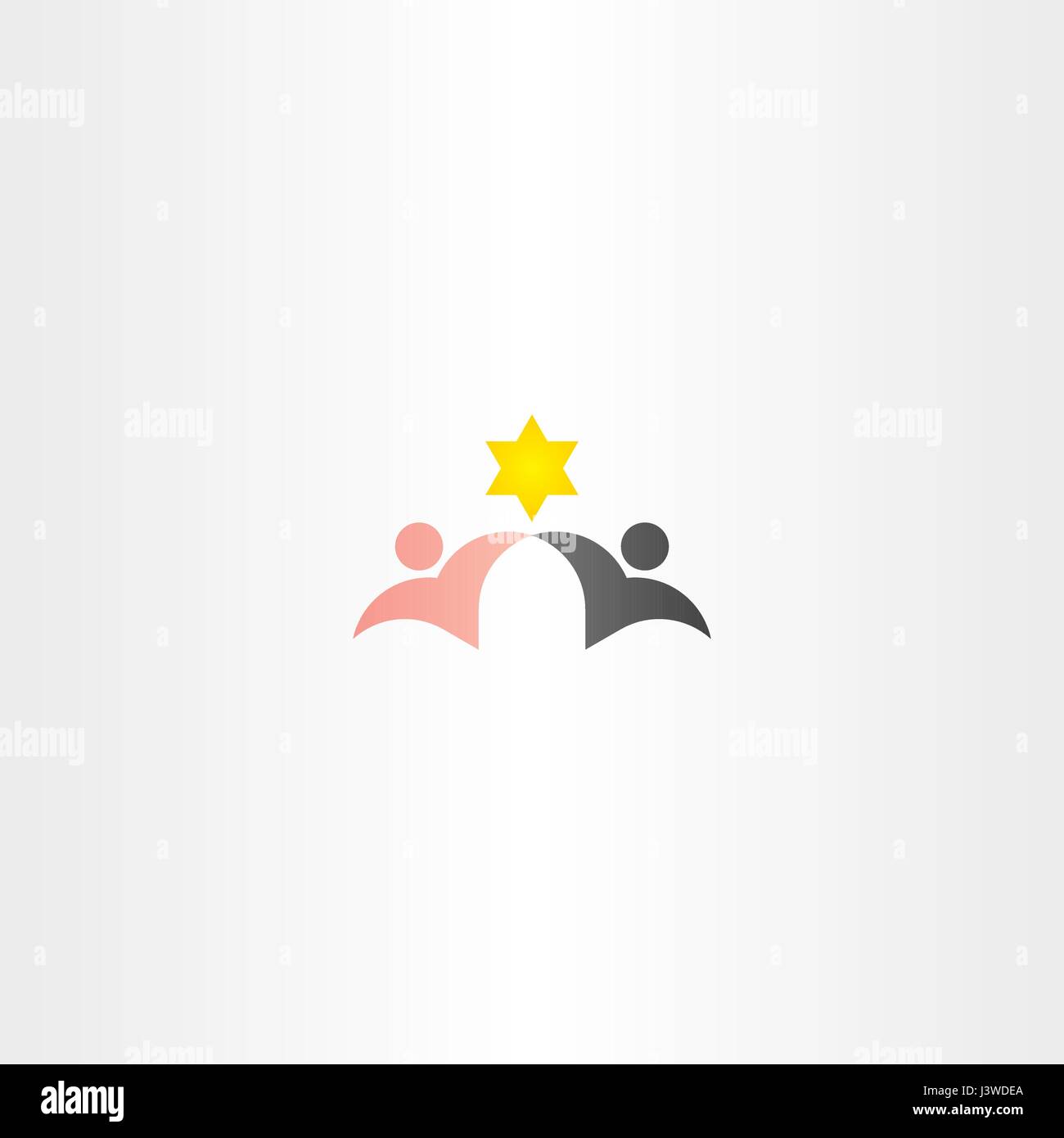 black and white man friends star logo icon design Stock Vector Image ...