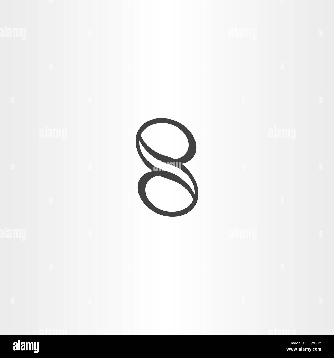 black number eight 8 vector icon design element outline Stock Vector ...