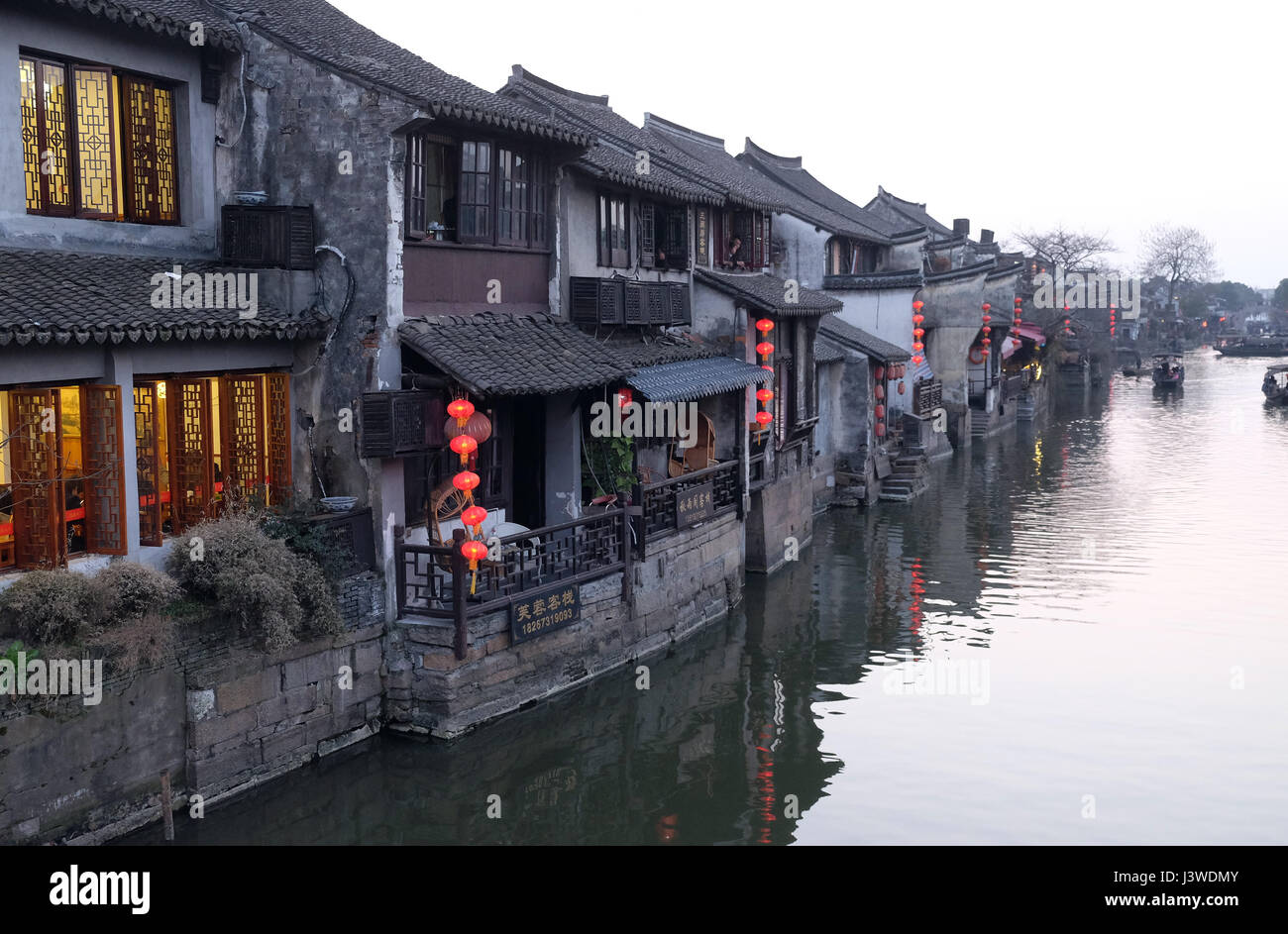 XITANG - FEBRUARY 20: The Chinese architecture and buildings lining the ...