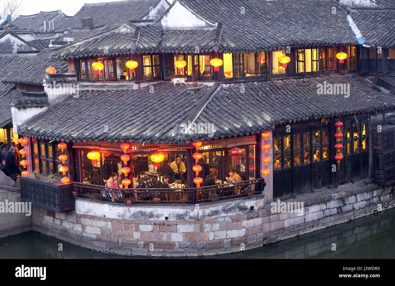 Chinese water village Xitang. It is one of six destination ancient Town ...