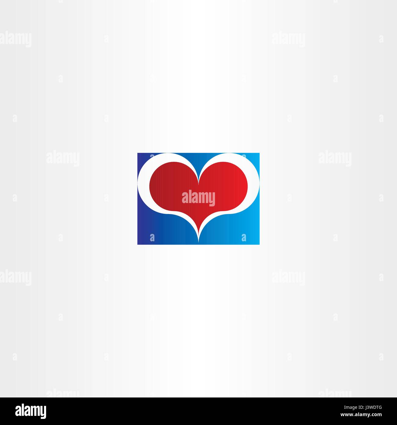 blue red love heart sign vector design element card Stock Vector Image ...