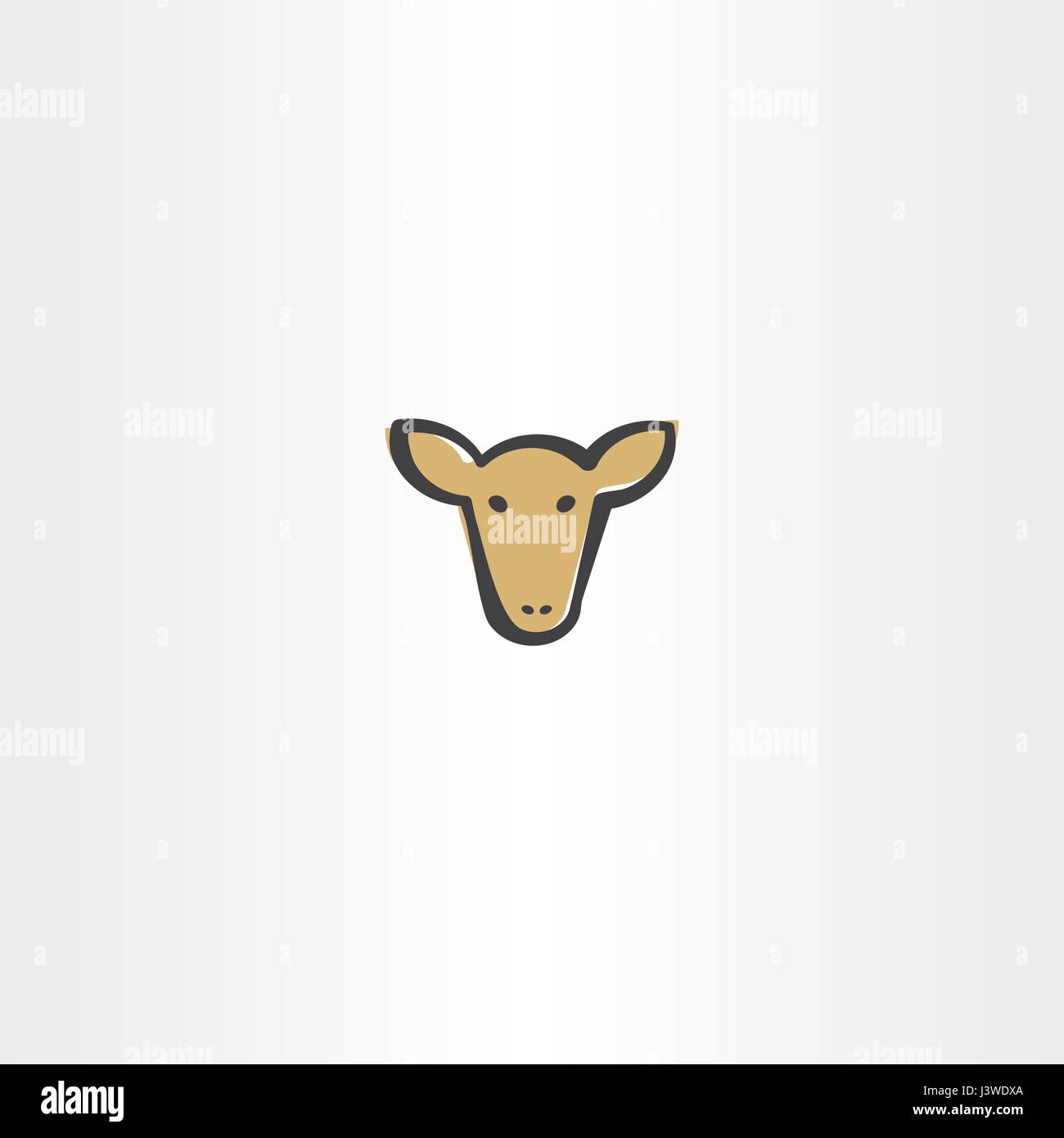 brown cow head vector icon label Stock Vector Image & Art - Alamy