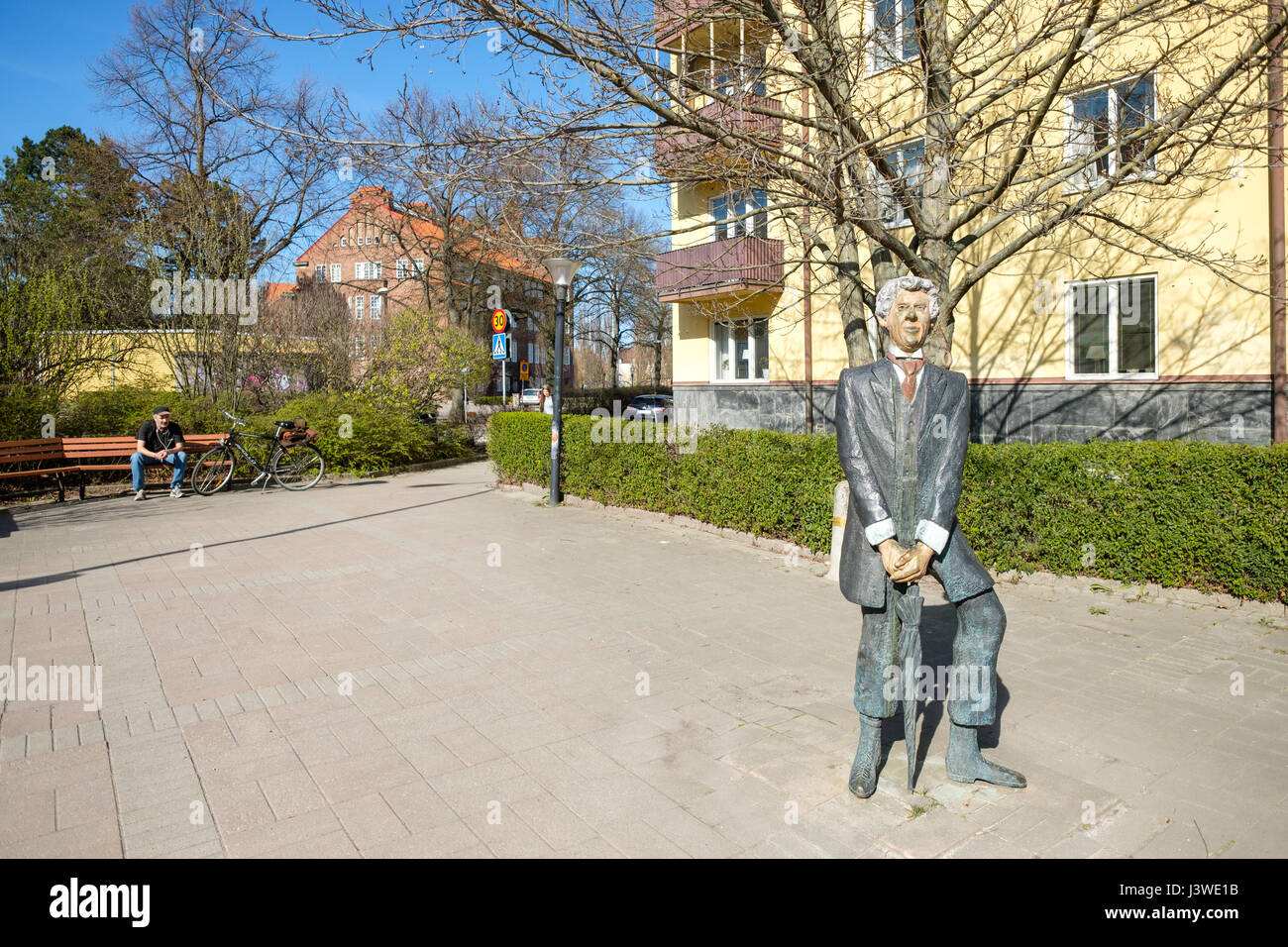 Sculpture by K-G Bejemark of legendary Swedish author and humorist Tage ...