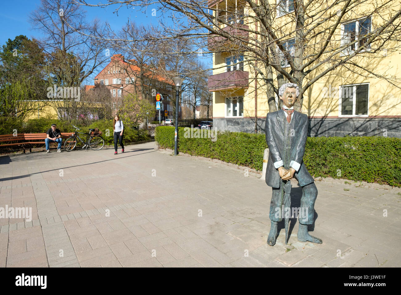 Sculpture by K-G Bejemark of legendary Swedish author and humorist Tage ...