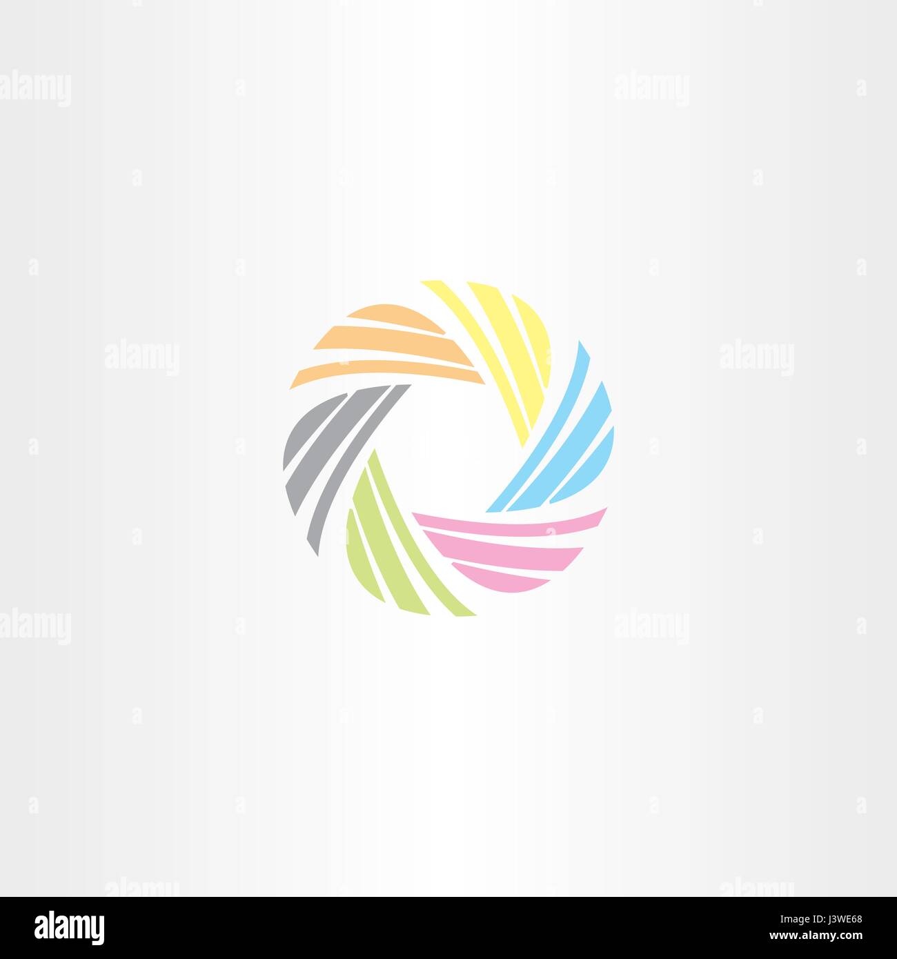 colorful business tech circle icon logo vector emblem Stock Vector ...