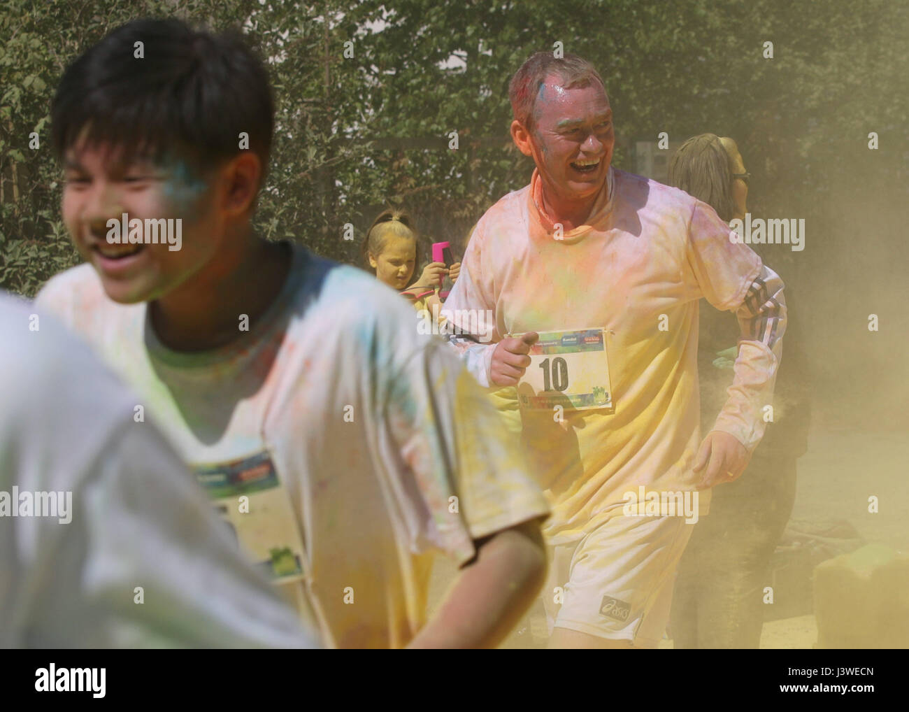 Liberal Democrat leader Tim Farron (right) takes part in the annual ...