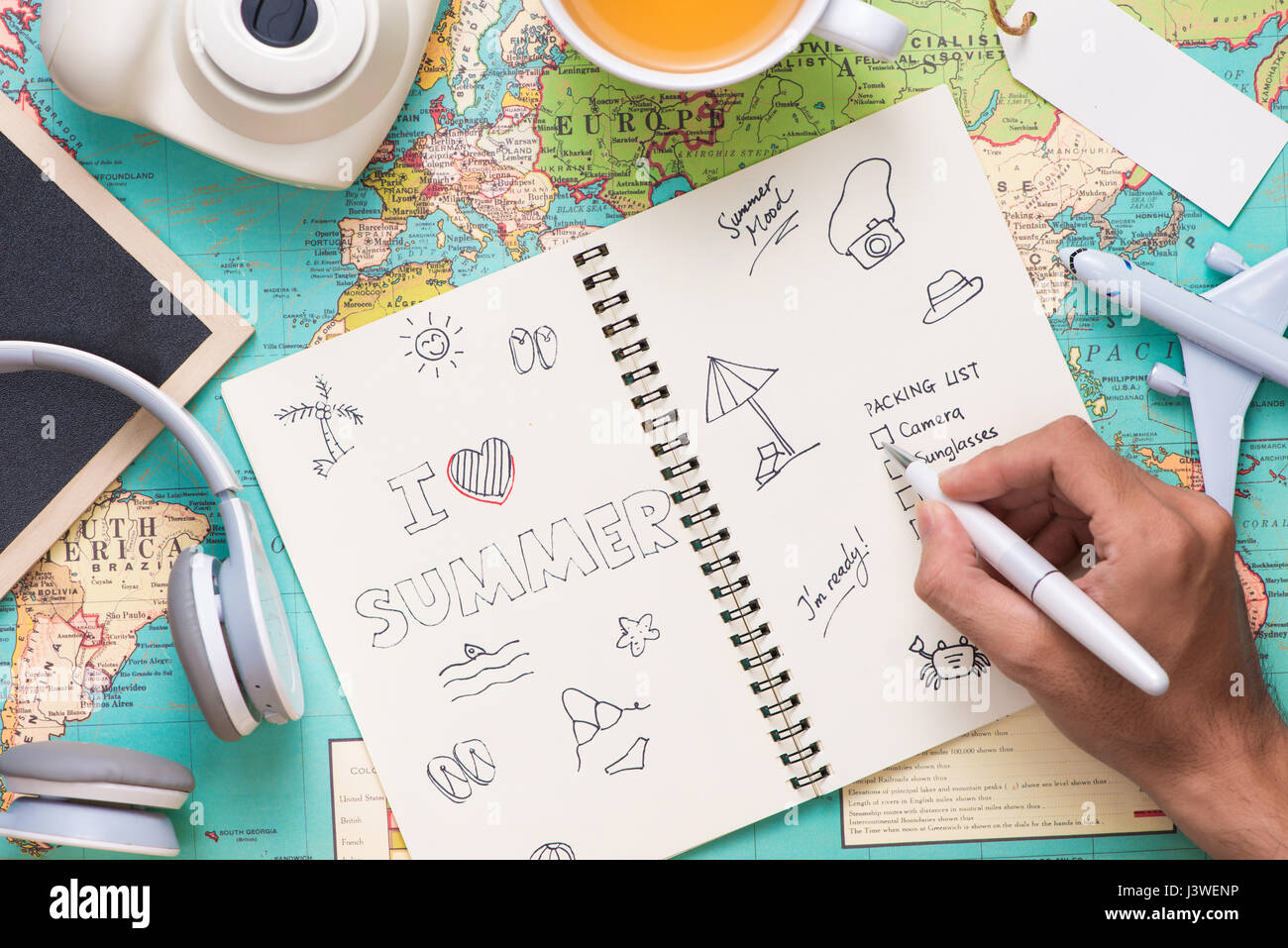 I Love Summer written on pen notebook. Vacation Holiday Concept Stock ...