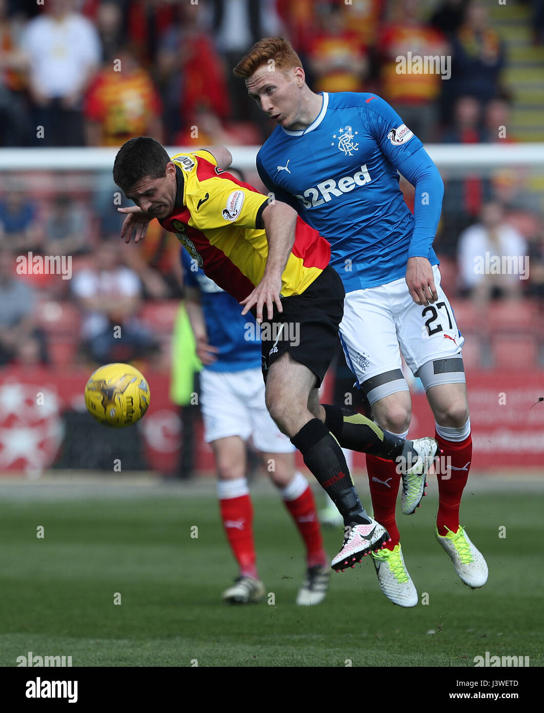 Ranger's David Bates challenges Partick Thistles Callum Booth during ...