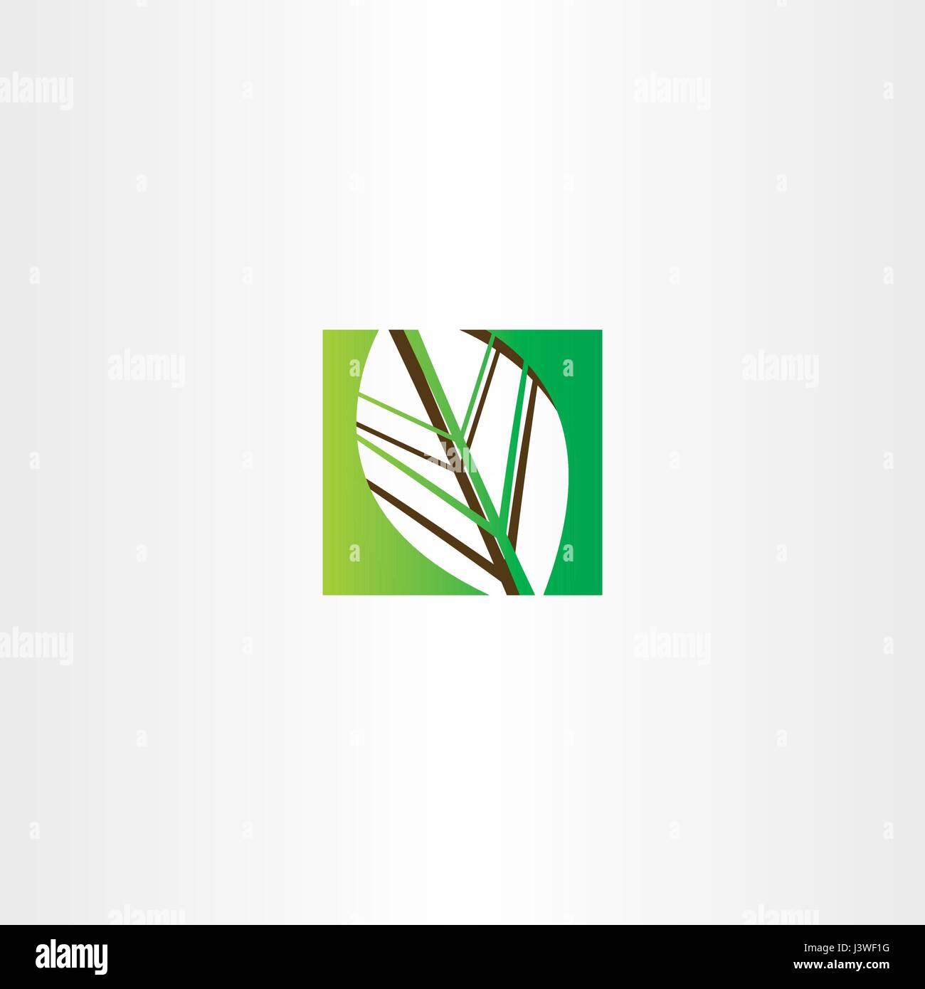 Green icon square leaf Stock Vector Images - Alamy