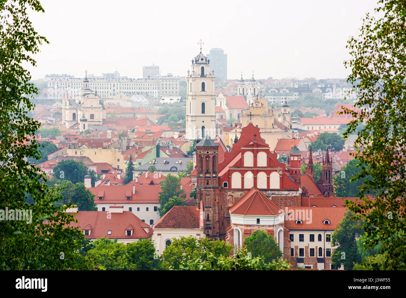 Cityscape of Vilnius (Lithuania), Church of all Saints Stock Photo - Alamy
