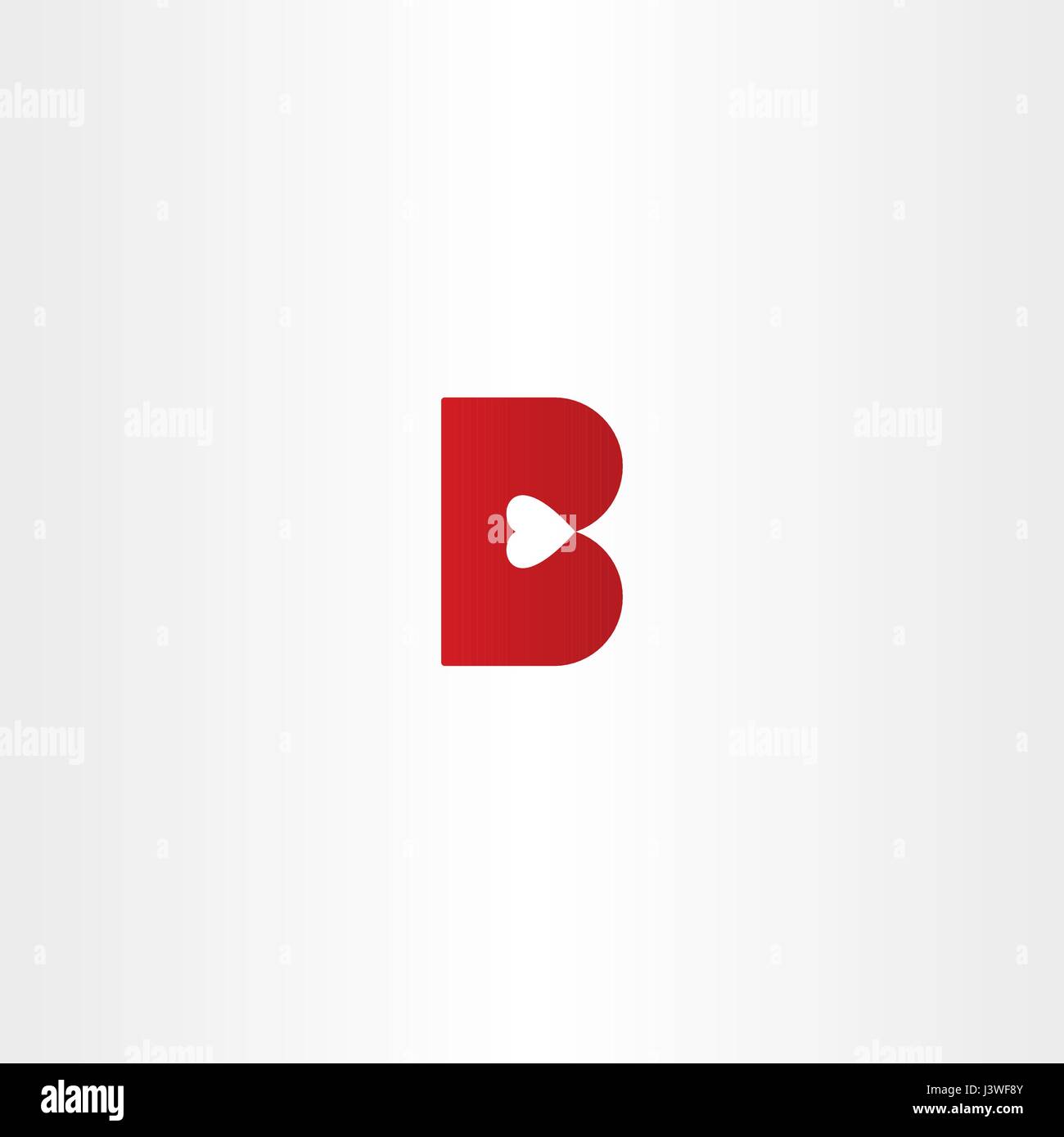 letter b with heart inside logo vector icon element Stock Vector Image ...