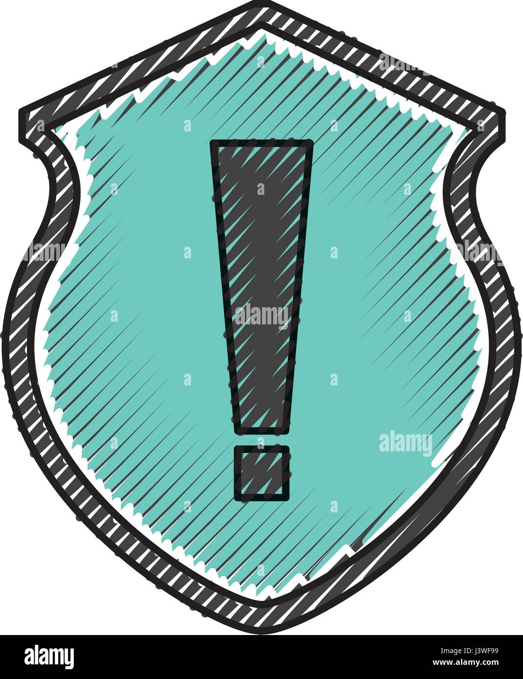 security shield with alert sign isolated icon Stock Vector Image & Art ...