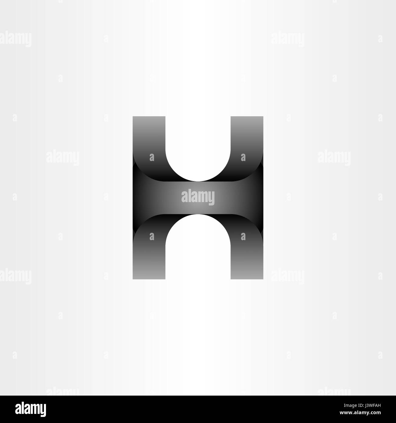 letter h 3d effect black vector icon font Stock Vector Image & Art - Alamy