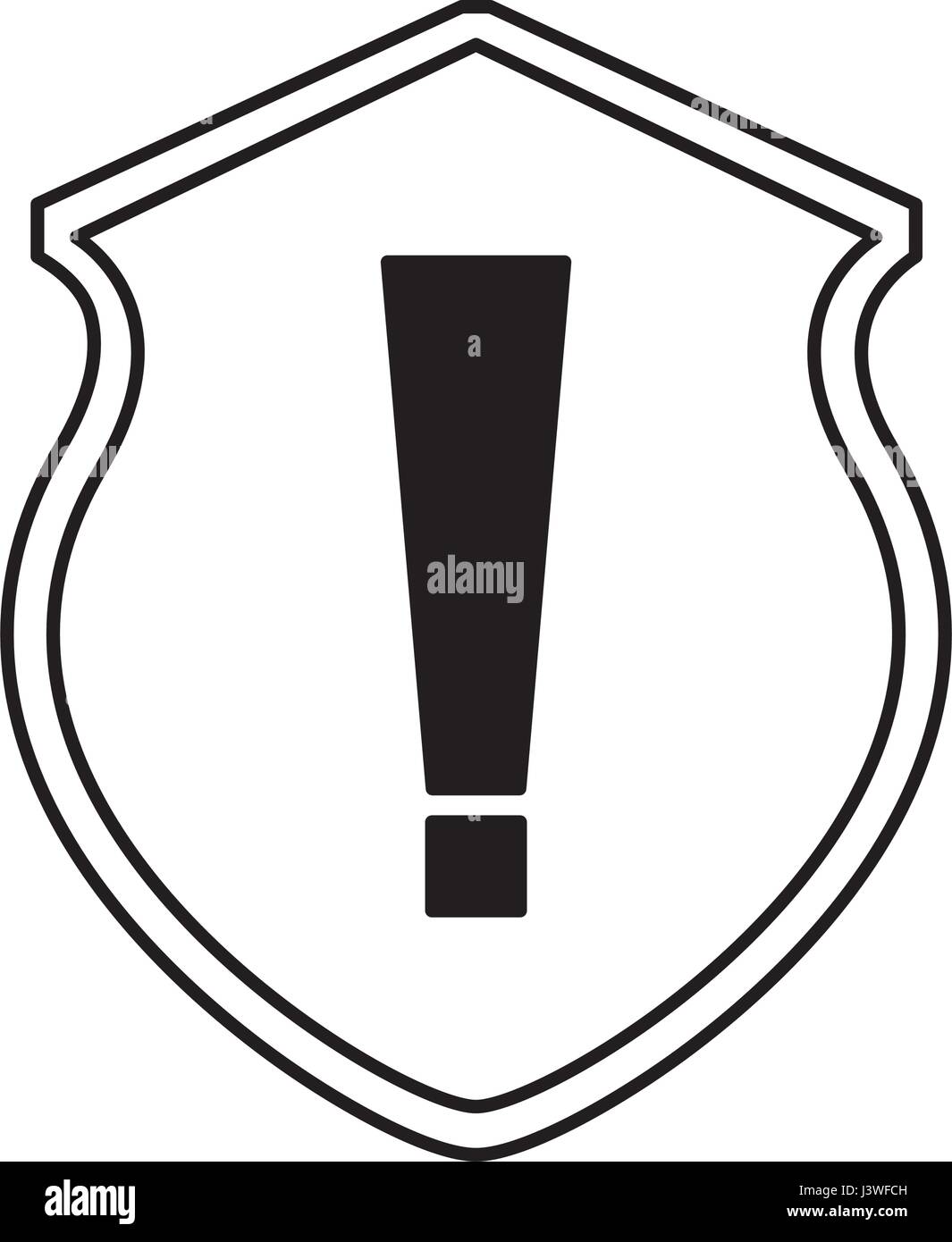 security shield with alert sign isolated icon Stock Vector Image & Art ...