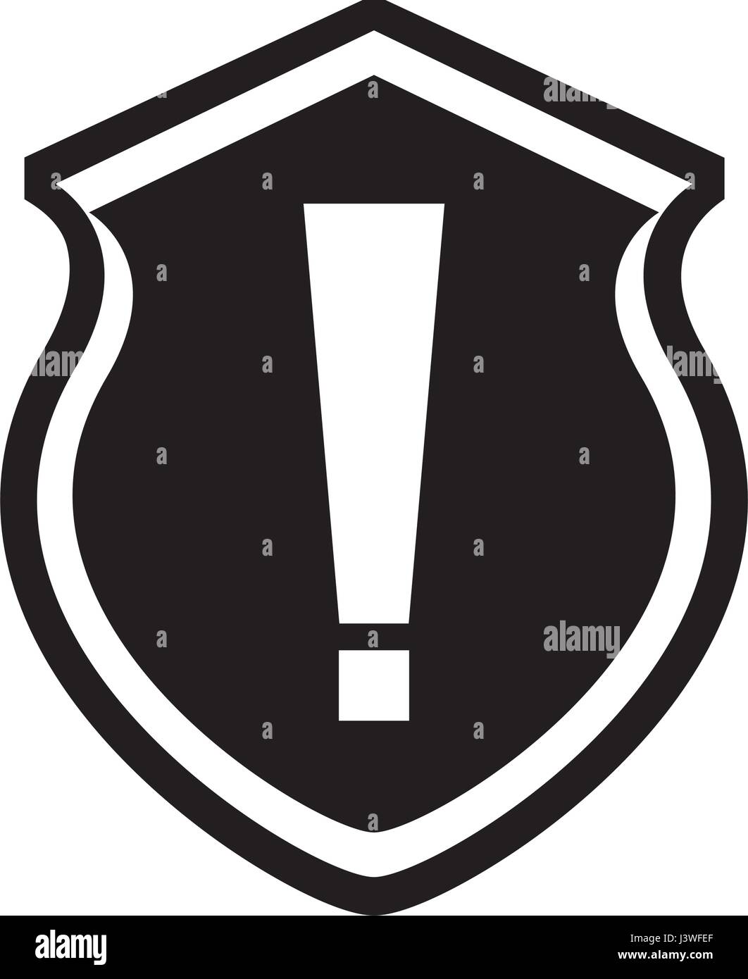 security shield with alert sign isolated icon Stock Vector Image & Art ...