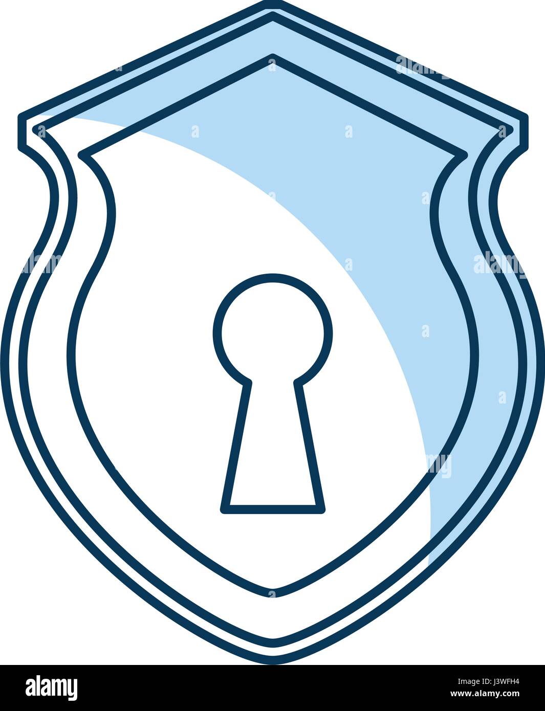 security shield with shape hole isolated icon Stock Vector Image & Art ...