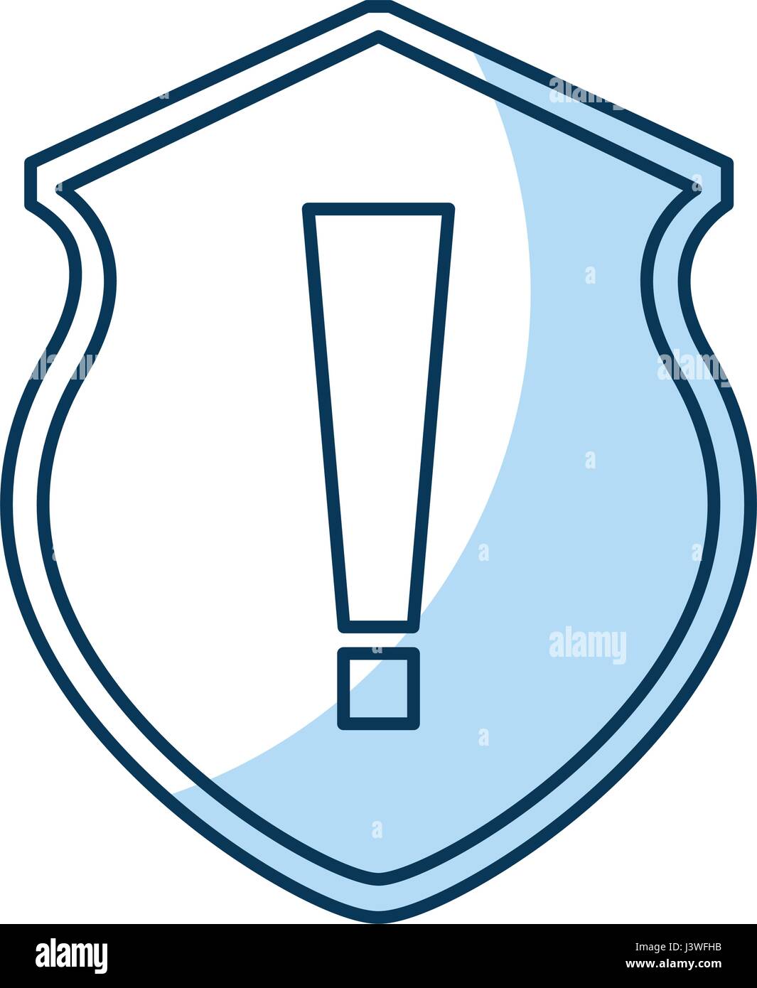 security shield with alert sign isolated icon Stock Vector Image & Art ...