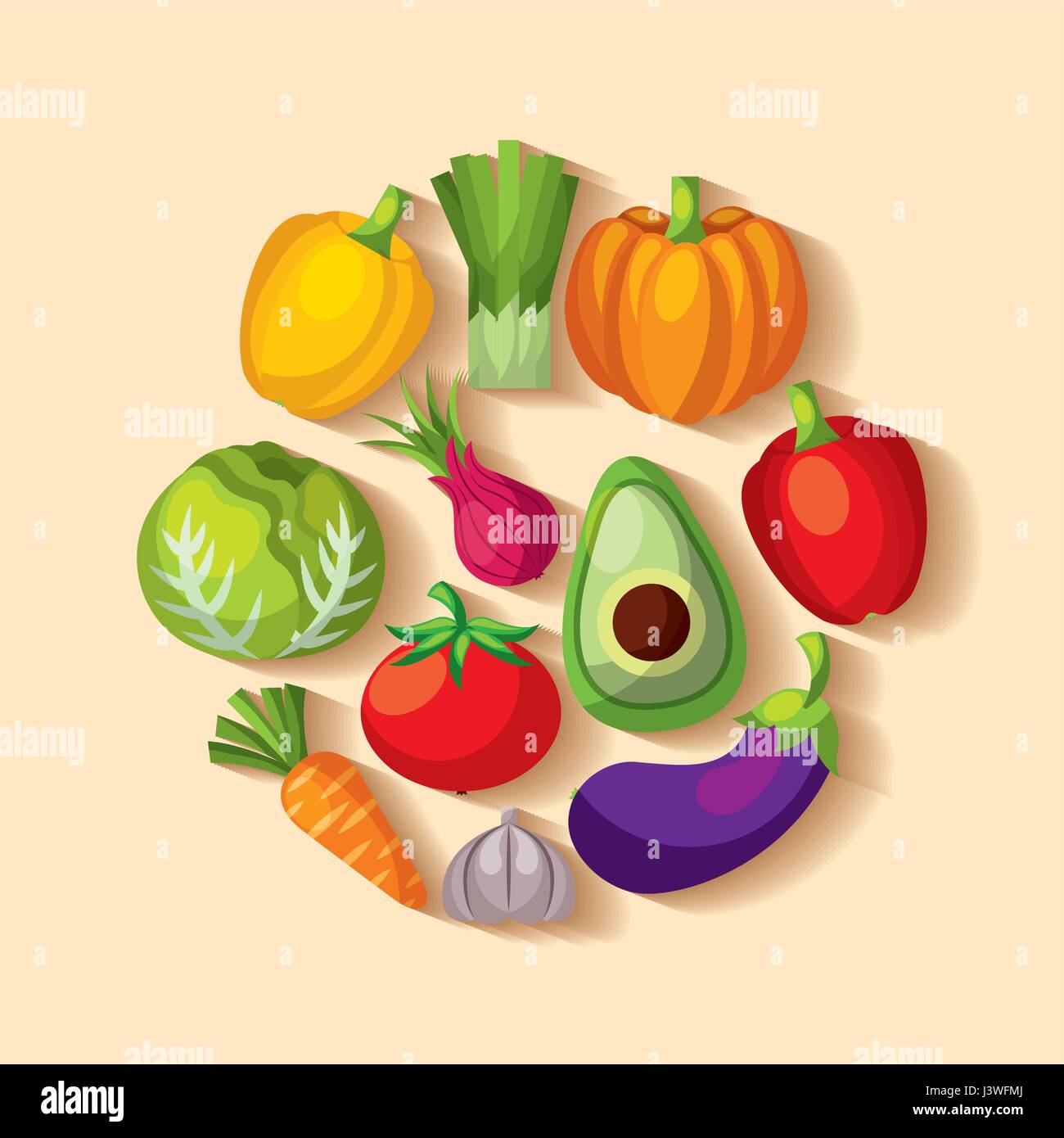 healthy organic vegetarian foods related icons image Stock Vector Image ...