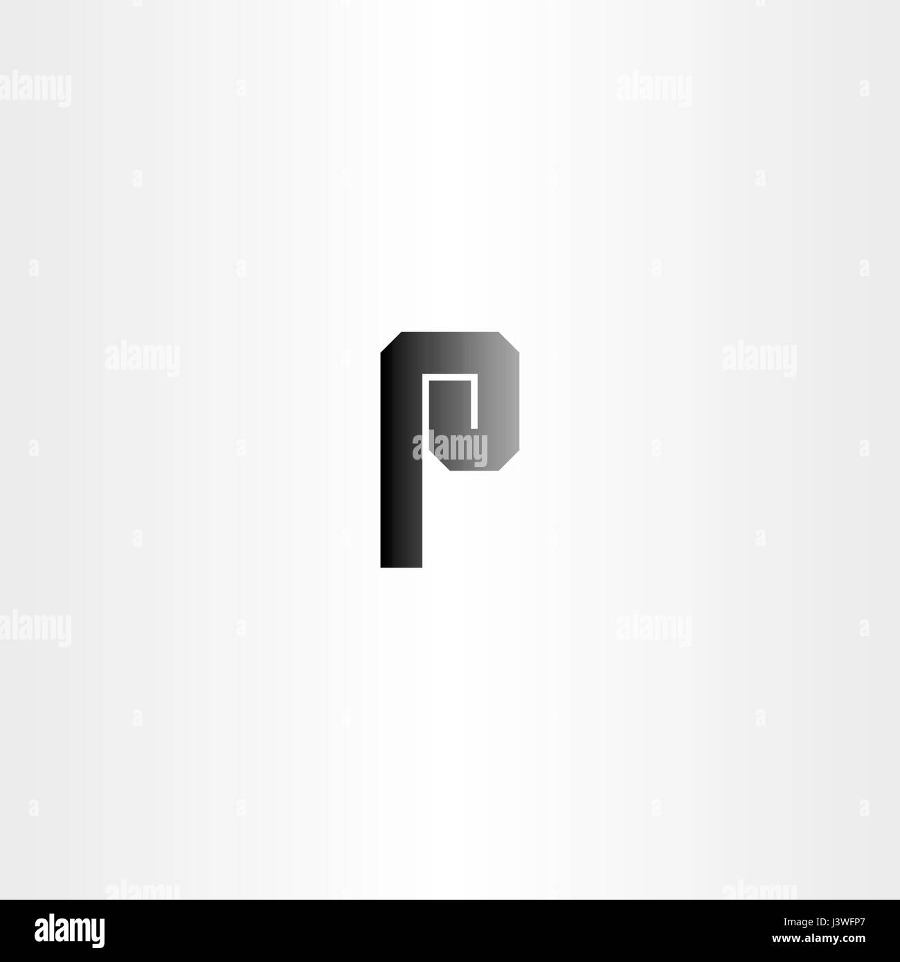 logo black letter p logotype p vector icon font Stock Vector Image ...