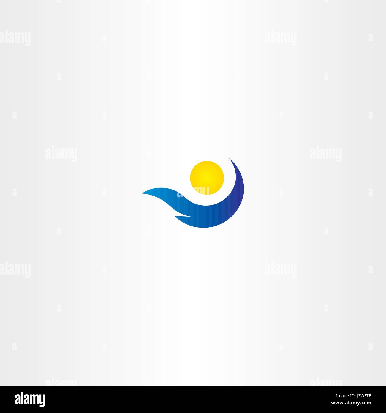 logo sun and water wave tourism sign icon summer vacation Stock Vector ...