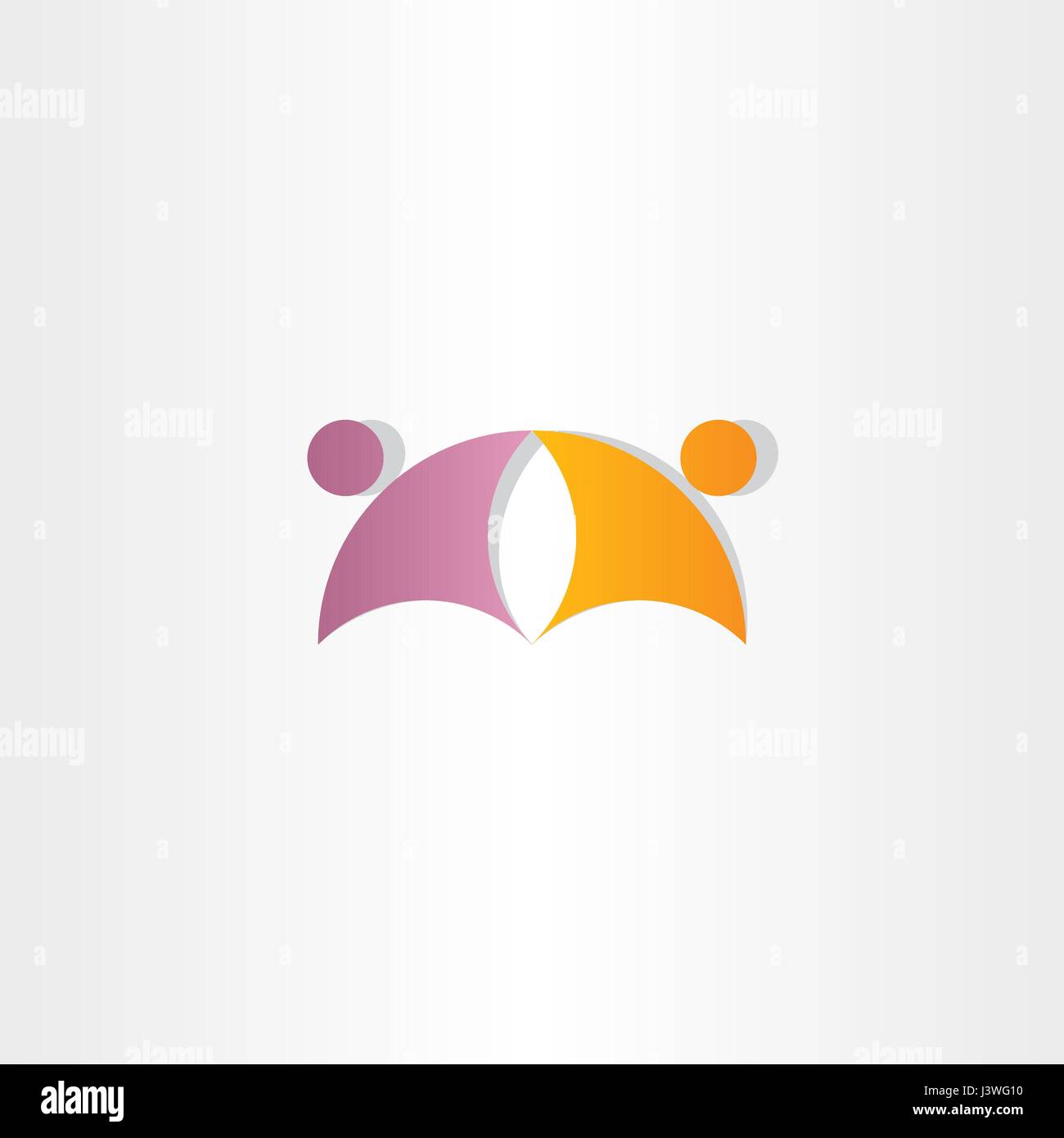 purple orange business people partners icon logo partner Stock Vector ...