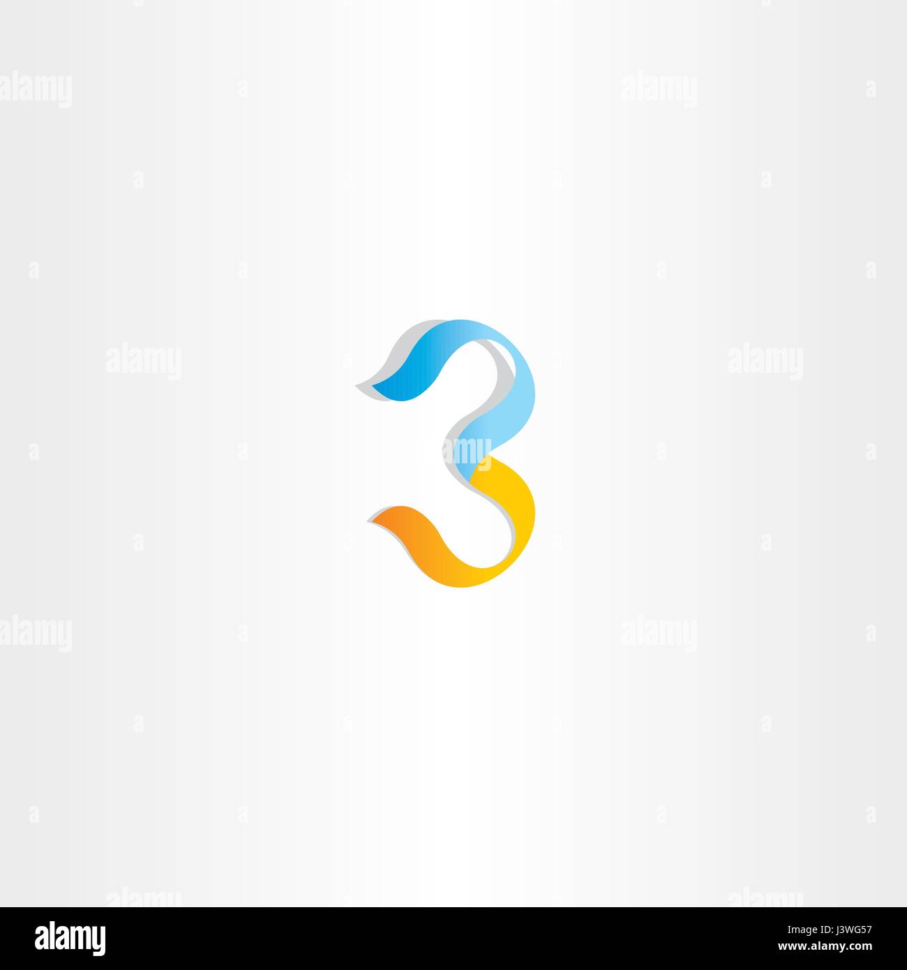 stylized logo number 3 three third icon symbol Stock Vector Image & Art ...