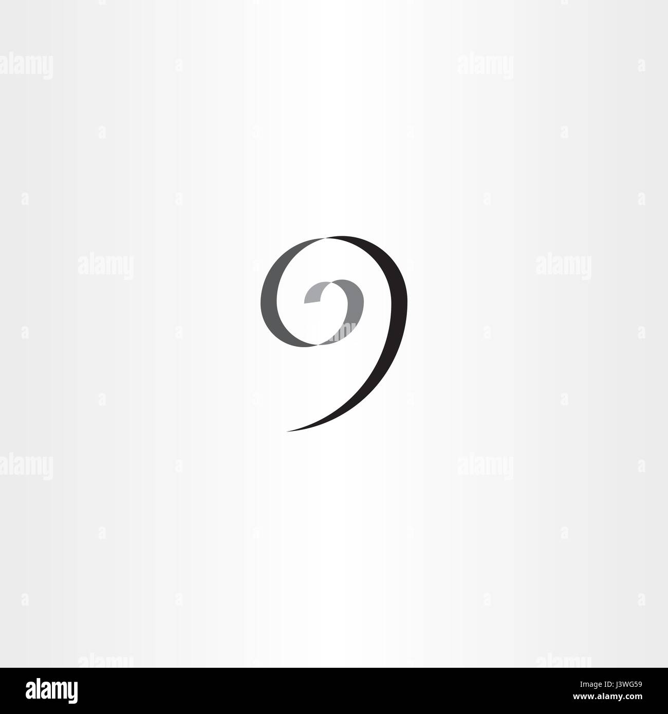 Stylized number nine black hi-res stock photography and images - Alamy