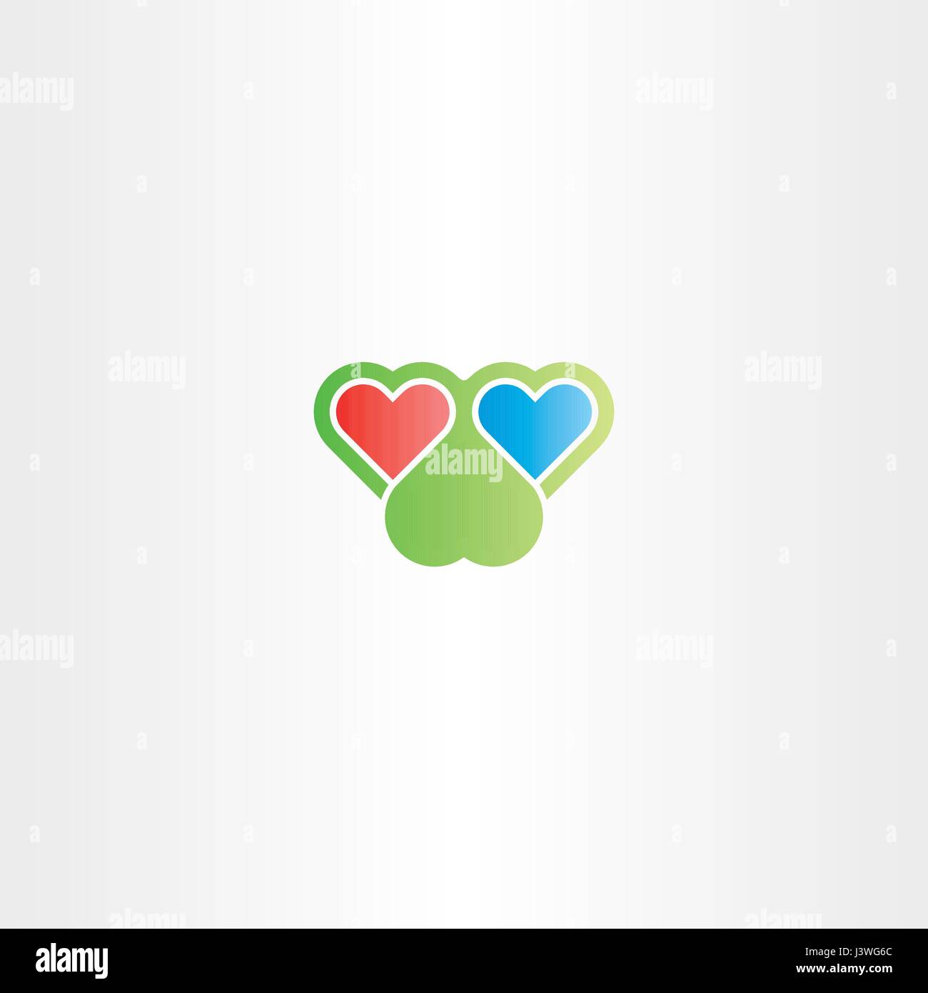 two hearts logo vector love sign design Stock Vector Image & Art - Alamy