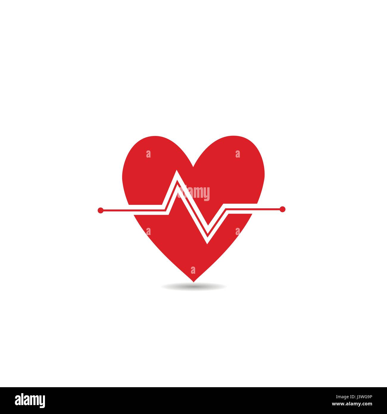 Cardiogram chart red heart Stock Vector Images - Alamy