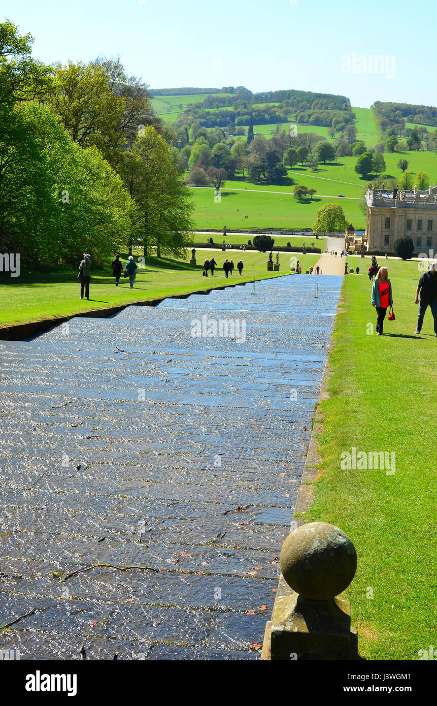 Chatsworth cascade spring hi-res stock photography and images - Alamy