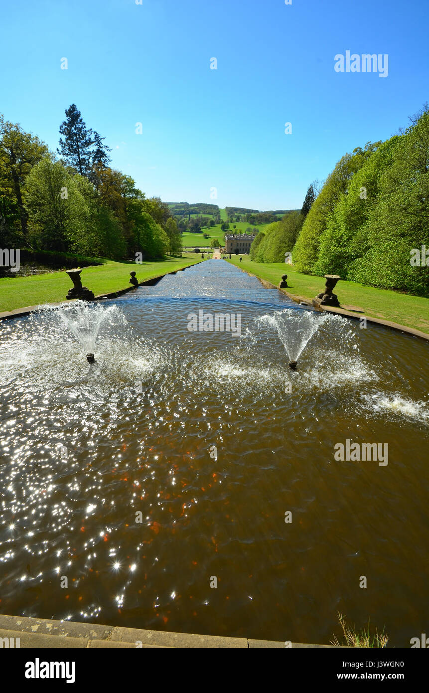 Chatsworth cascade spring hi-res stock photography and images - Alamy