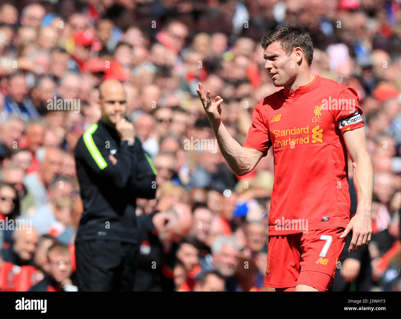 Liverpool's James Milner during the Premier League match at Anfield ...
