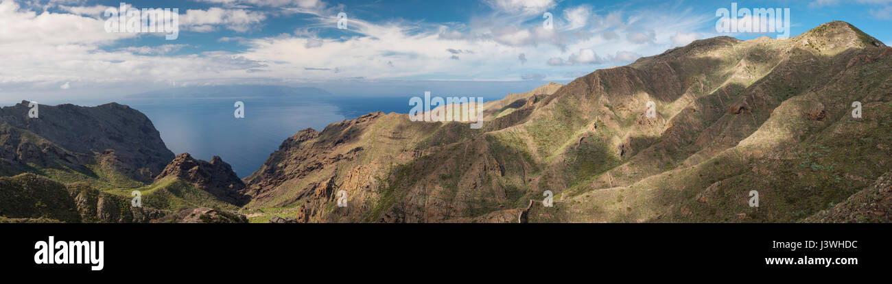 The volcanic landscape of the Teno Massif in western Tenerife cut by ...