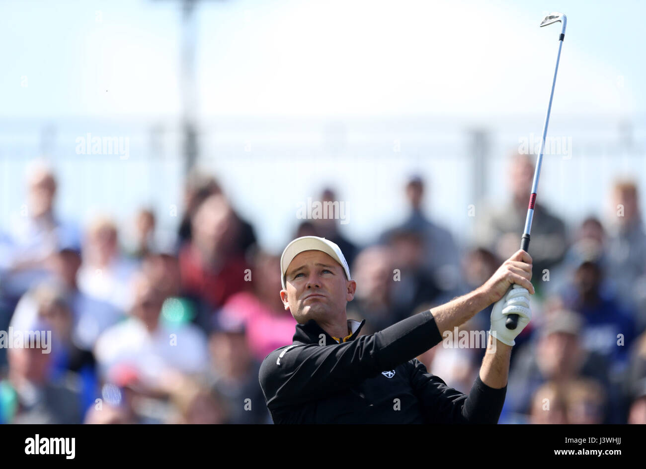 Australia's Sam Brazel teeing of the first hole in the semi final ...