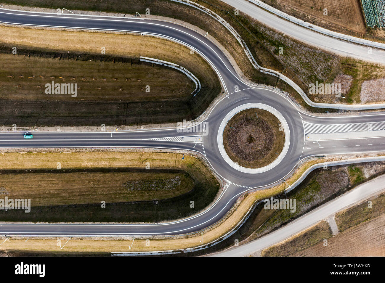 Intersection of highways top of view Stock Photo - Alamy