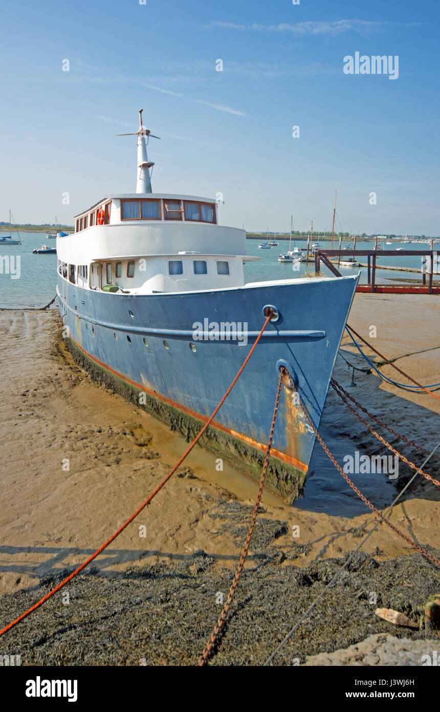 Burnham on Crouch, Essex, Boat on Mud Flap on River Crouch, by ...