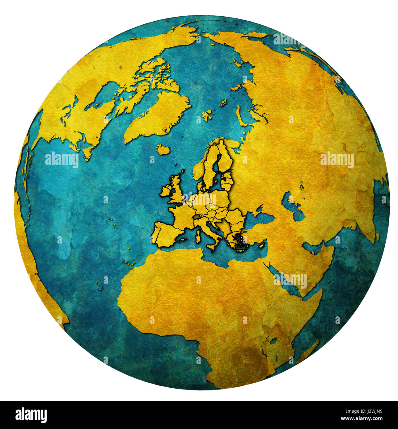 location of european union member countries on globe map isolated over ...
