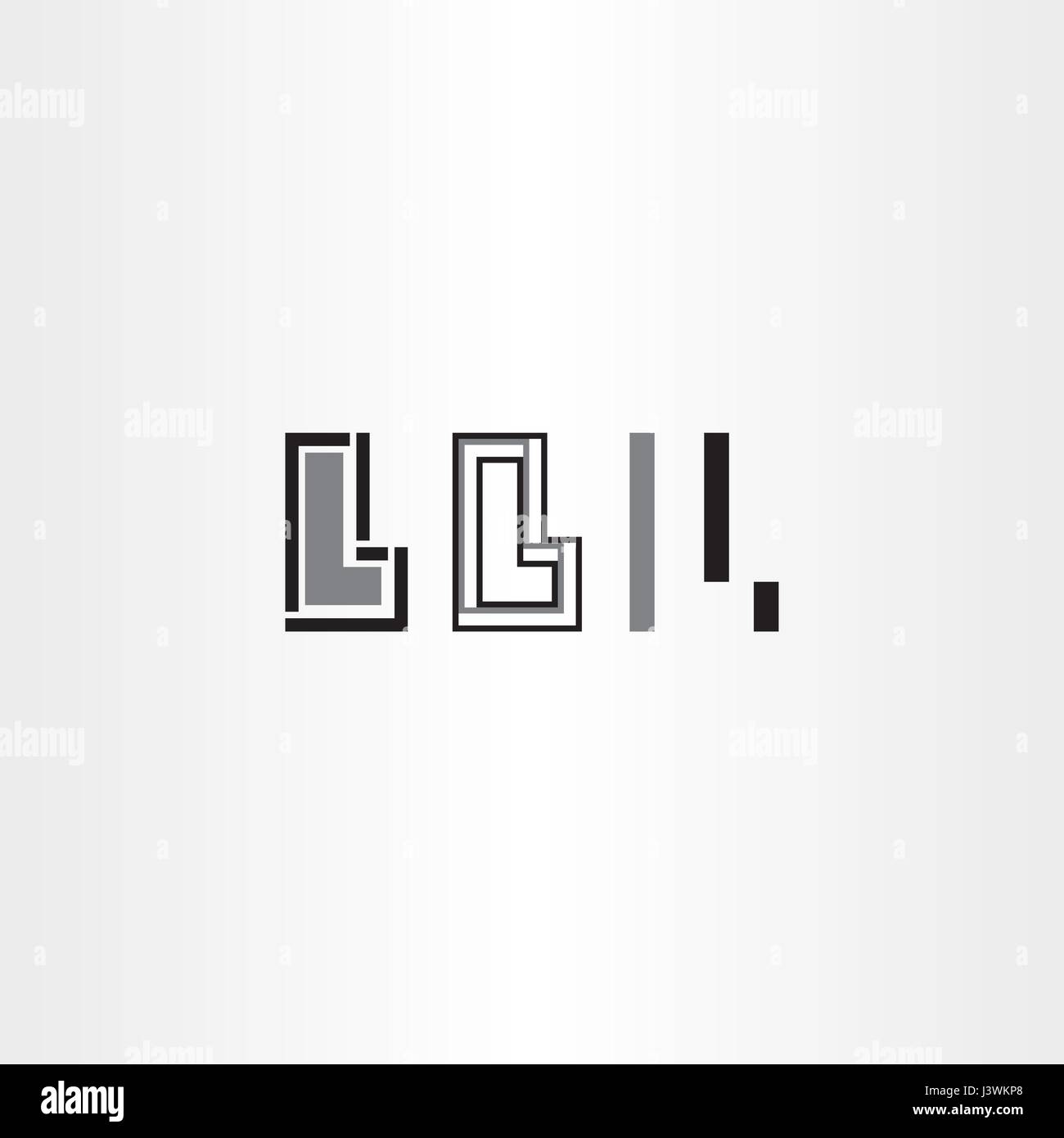 black letter l lines geometric vector icons set Stock Vector Image ...