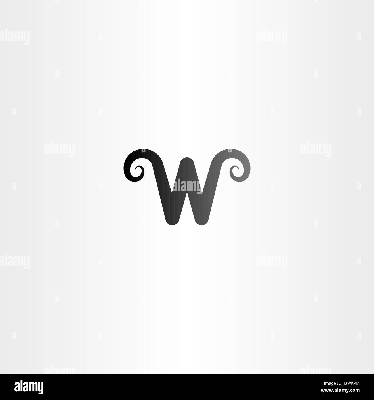 black logo icon letter w symbol vector element design Stock Vector ...