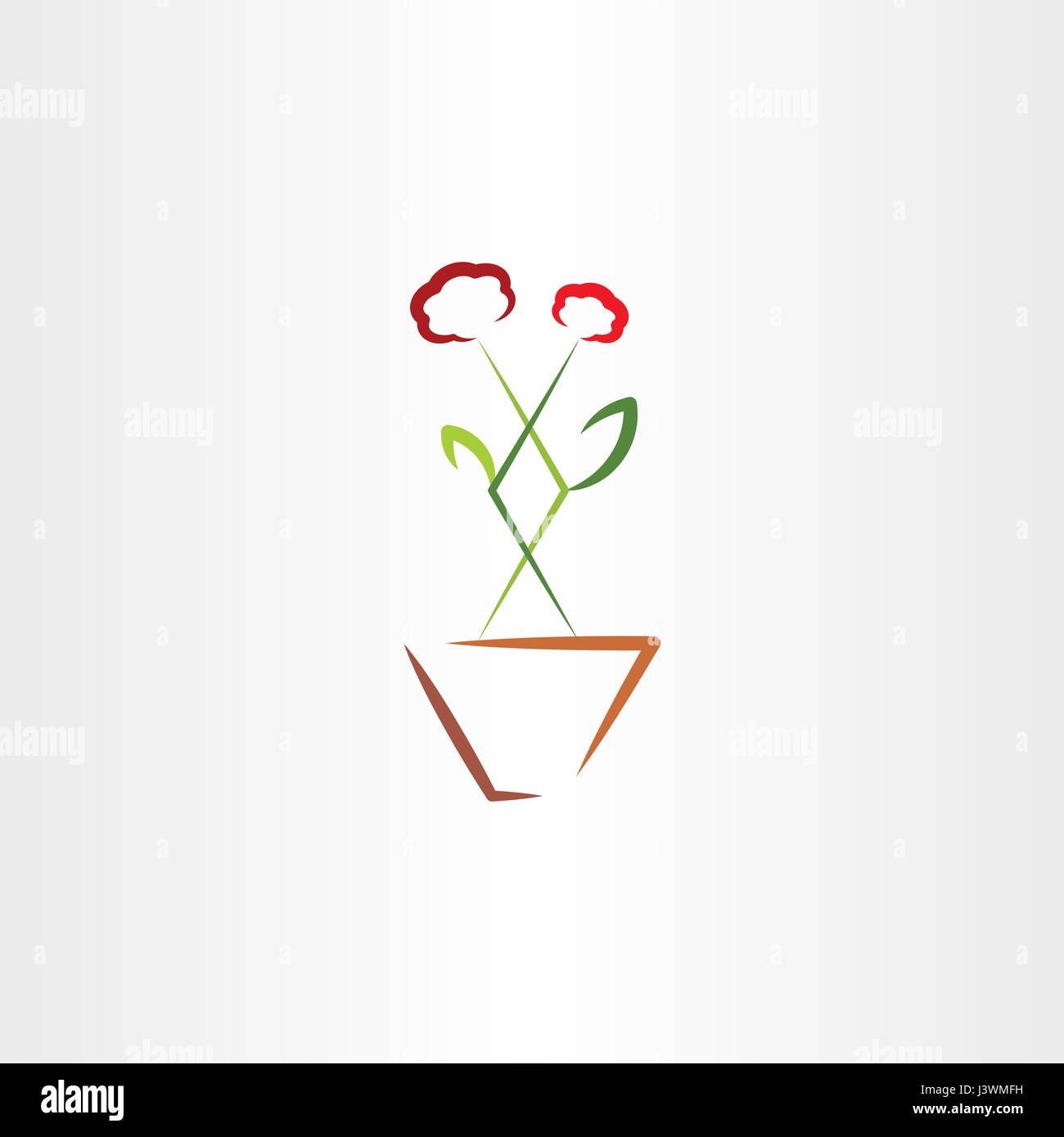 flower in pot clip art vector illustration Stock Vector Image & Art - Alamy