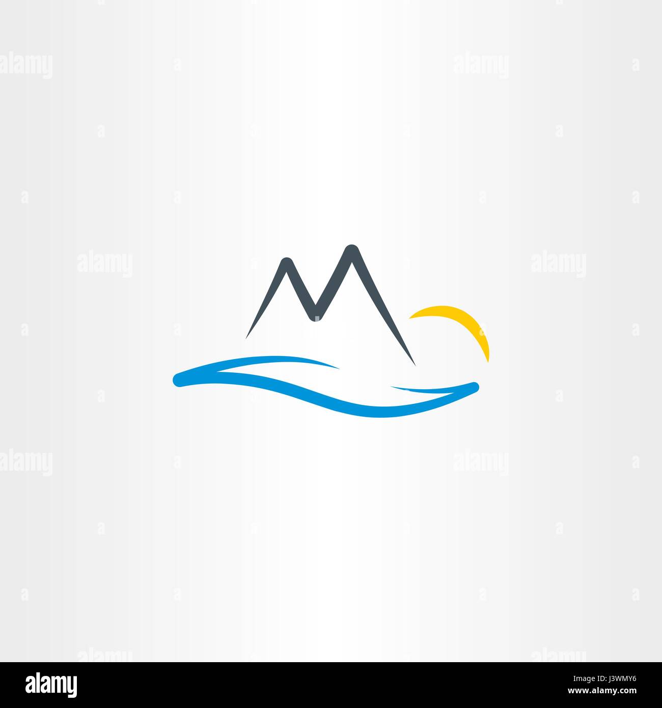 landscape river mountain and sun vector Stock Vector Image & Art - Alamy