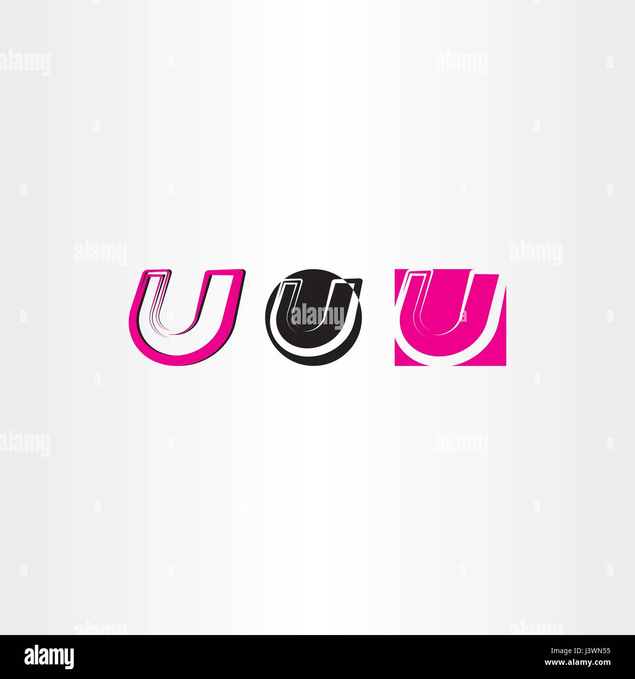 letter u set magenta black vector logo Stock Vector Image & Art - Alamy