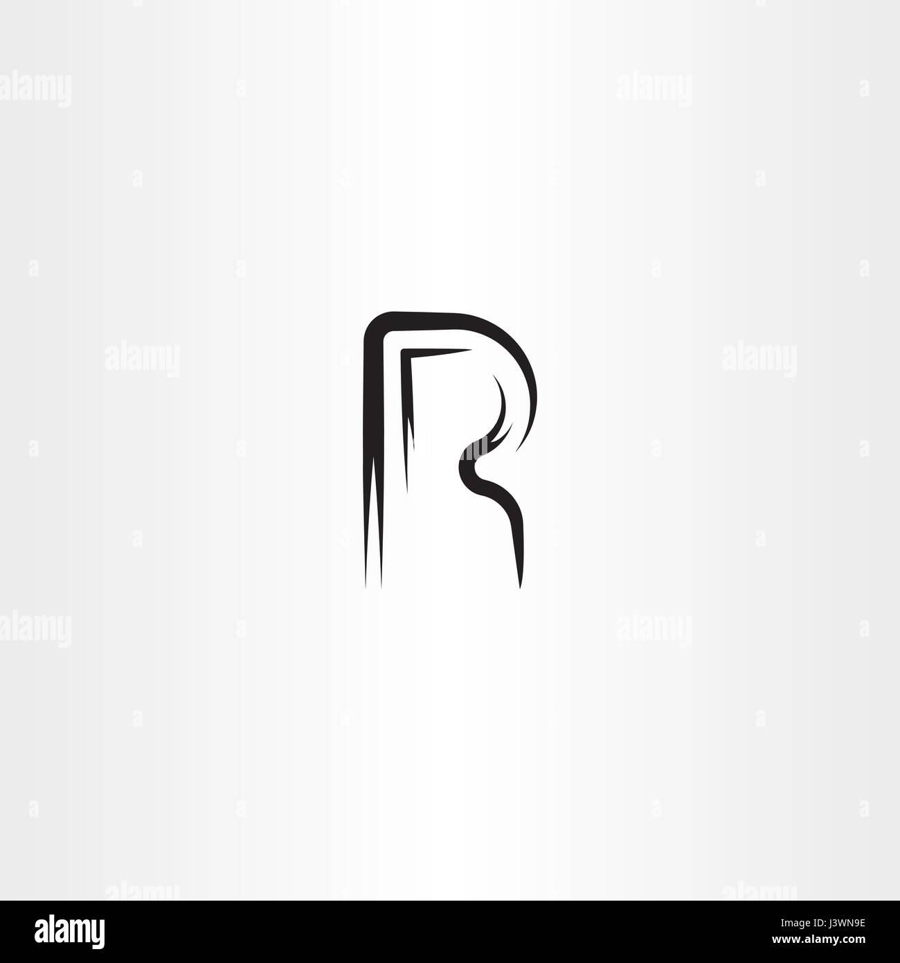 logo letter r black icon vector font symbol Stock Vector Image & Art ...