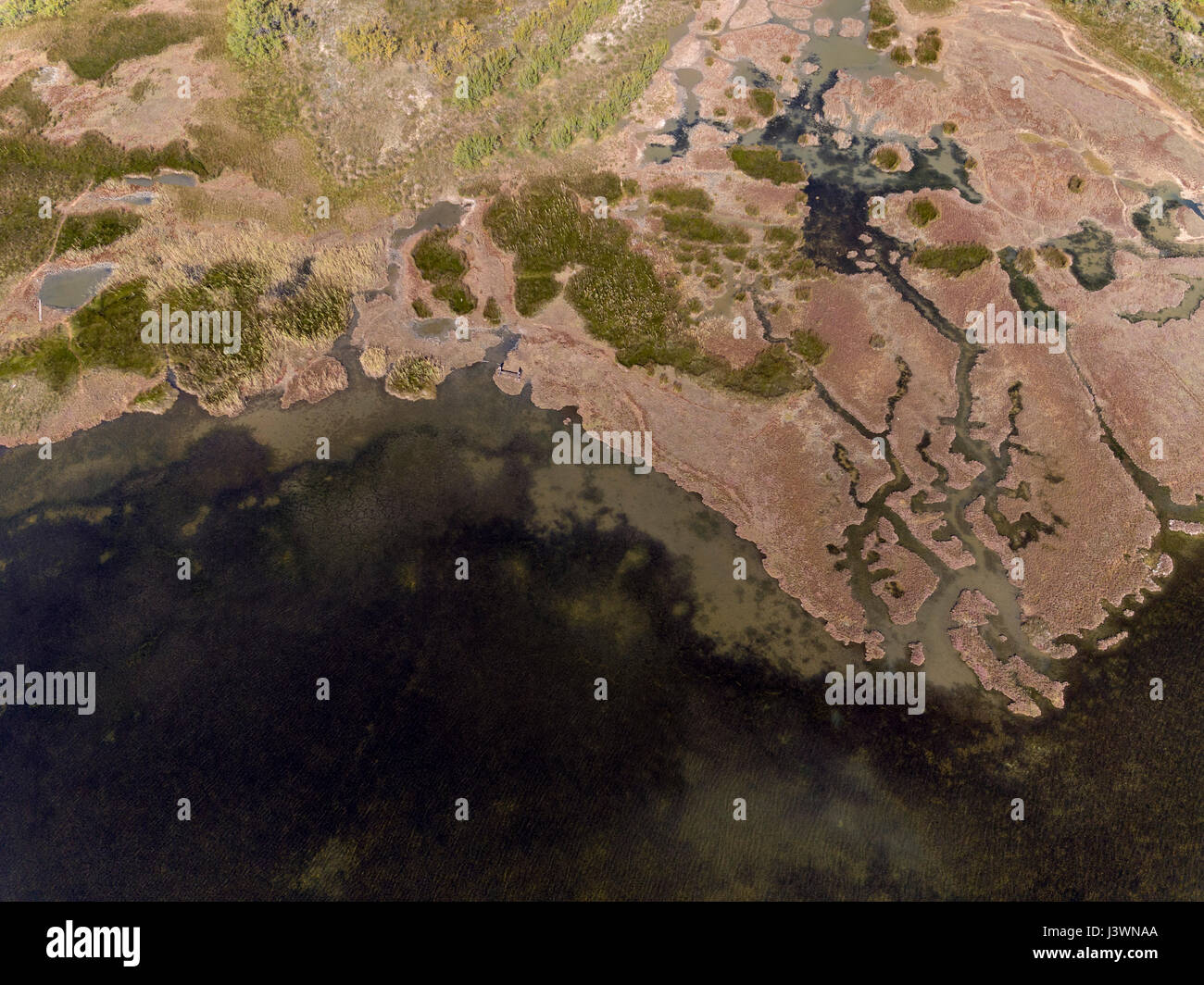 Aerial panorama of salt wetland lagoon in Nin, Croatia Stock Photo - Alamy