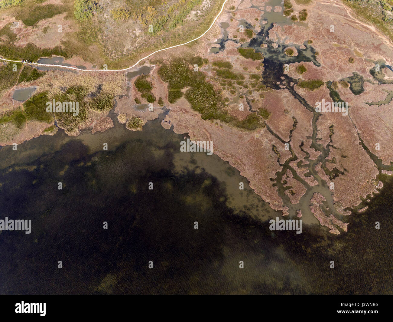 Aerial panorama of salt wetland lagoon in Nin, Croatia Stock Photo - Alamy