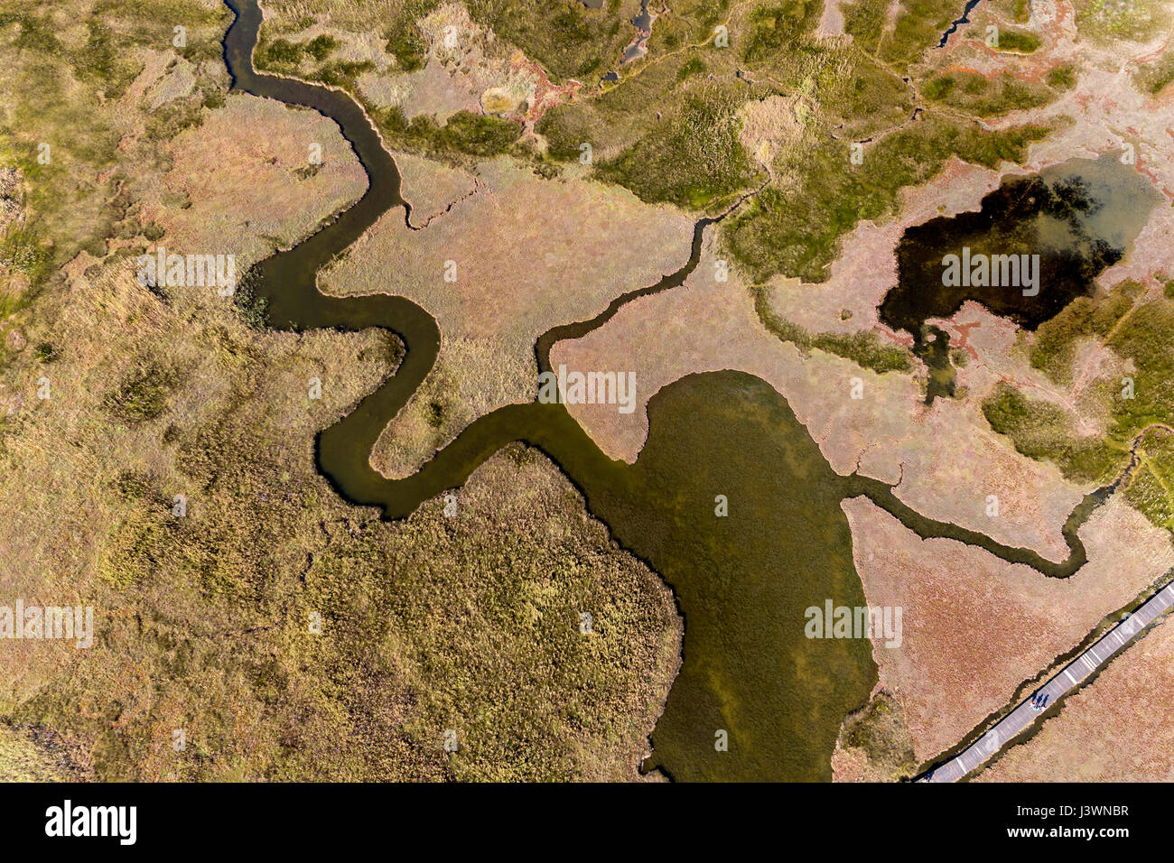 Aerial panorama of salt wetland lagoon in Nin, Croatia Stock Photo - Alamy