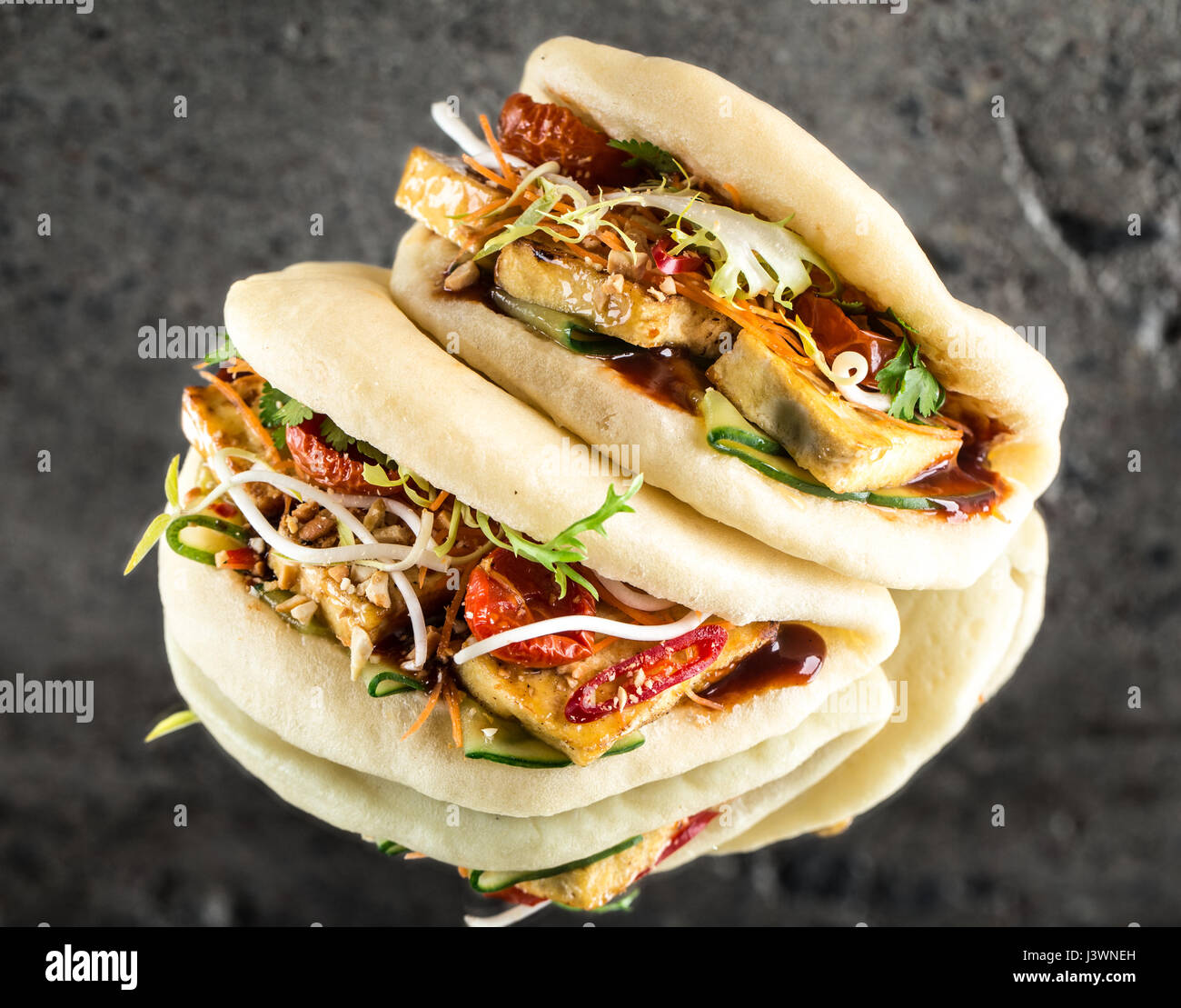 Bao bun vegetarian steamed sandwich, gua bao Stock Photo - Alamy