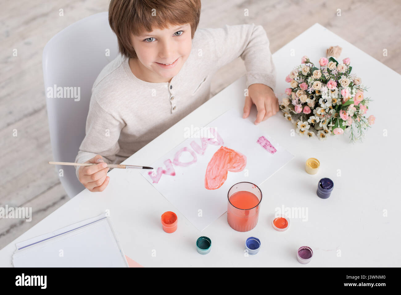 Little Boy Child Drawing Creativity Talent Concept Stock Photo - Alamy